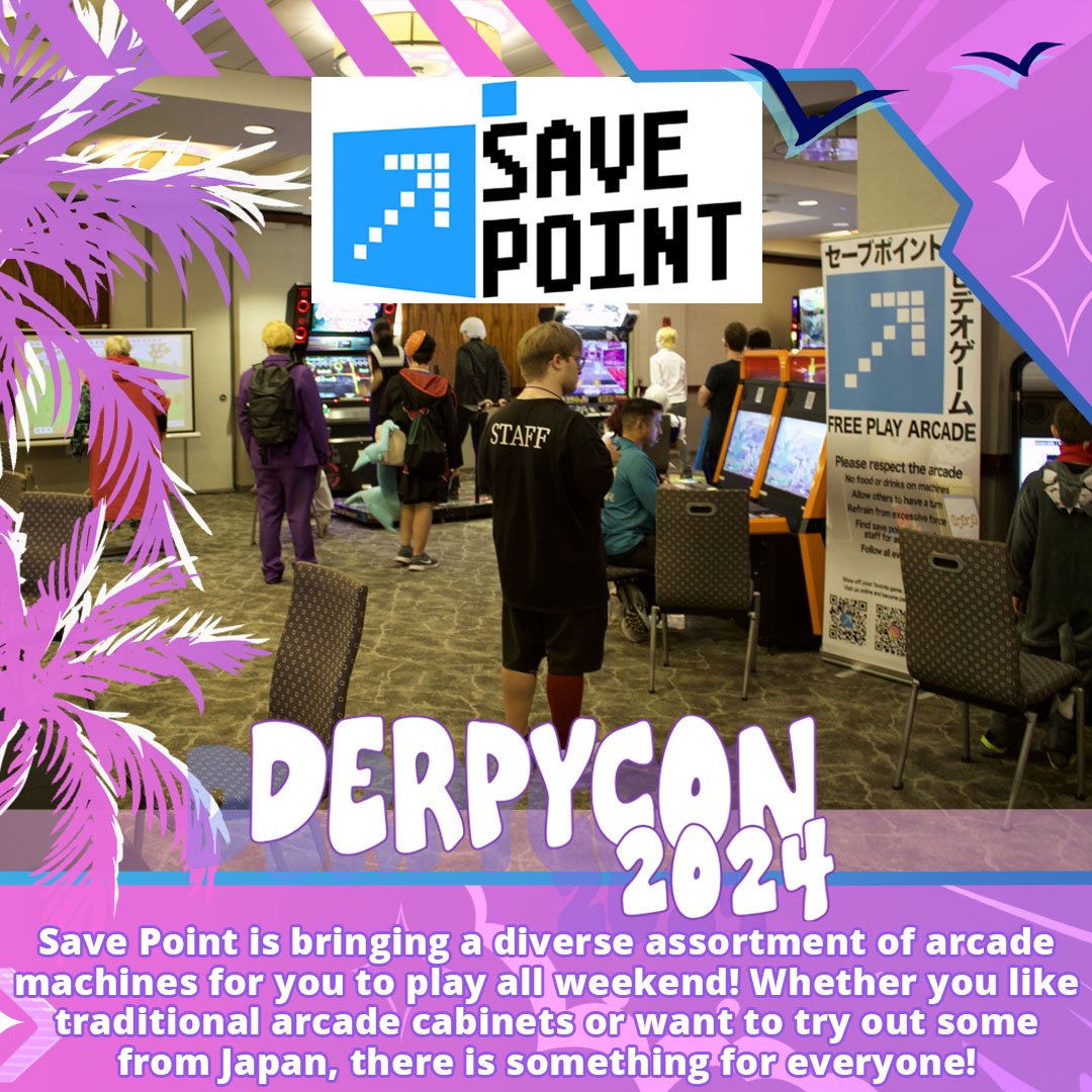 Save Point is part of our Video-Game room this year! | DerpyCon