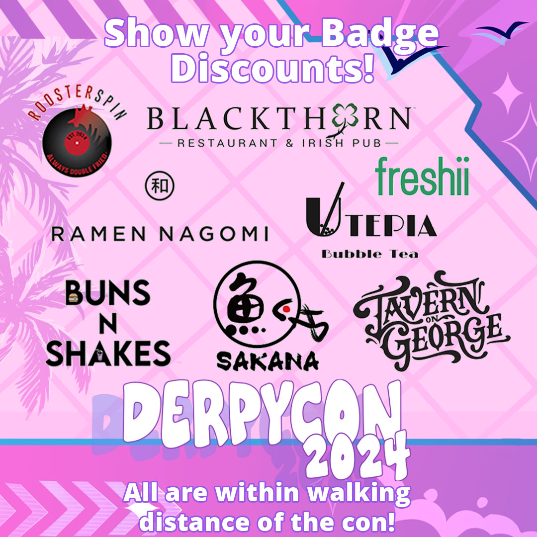 Show Your Badge Discount program establishments! | DerpyCon
